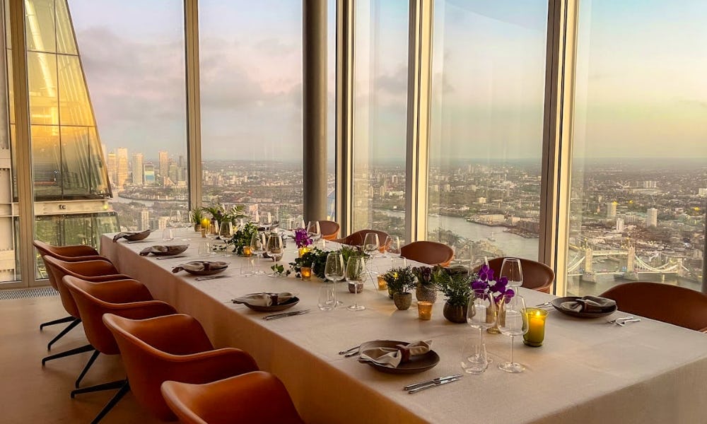 13 private dining rooms with stunning views of London