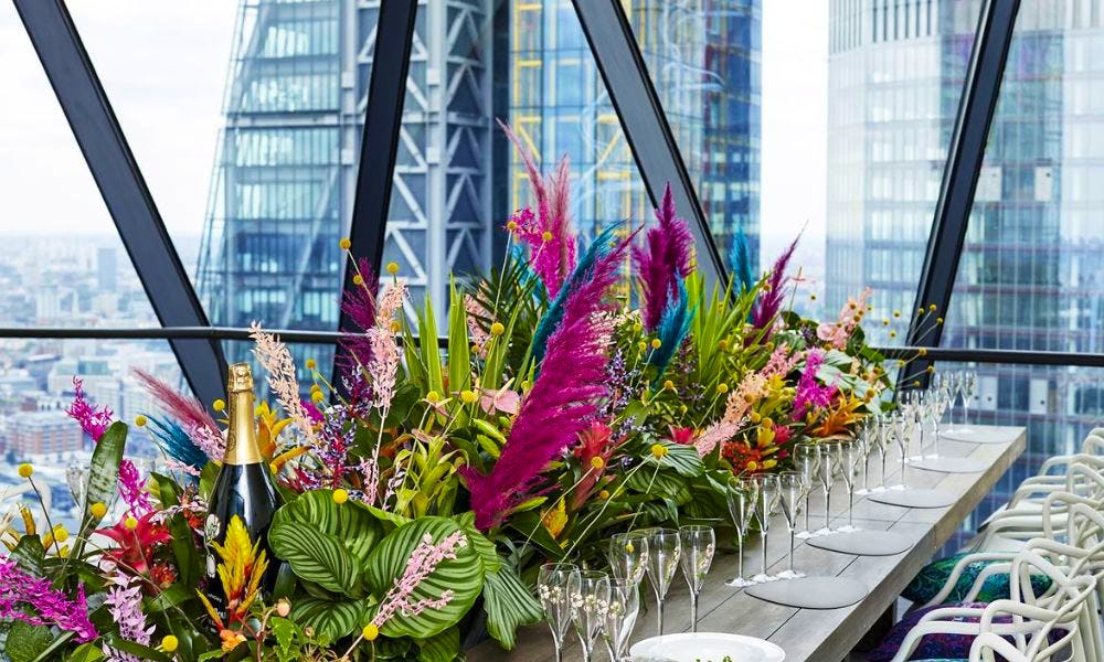 13 private dining rooms with stunning views of London