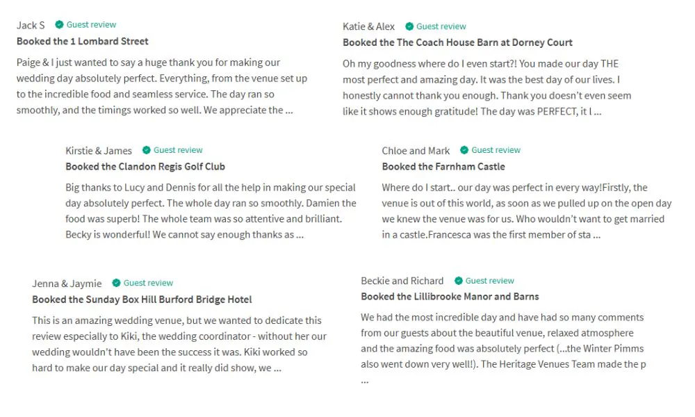12 reasons why you should use SquareMeal to book your wedding venue