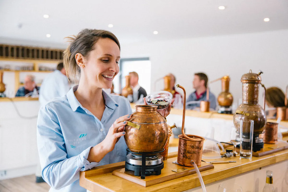 Team building: gin distilling at Salcombe Gin School in Devon